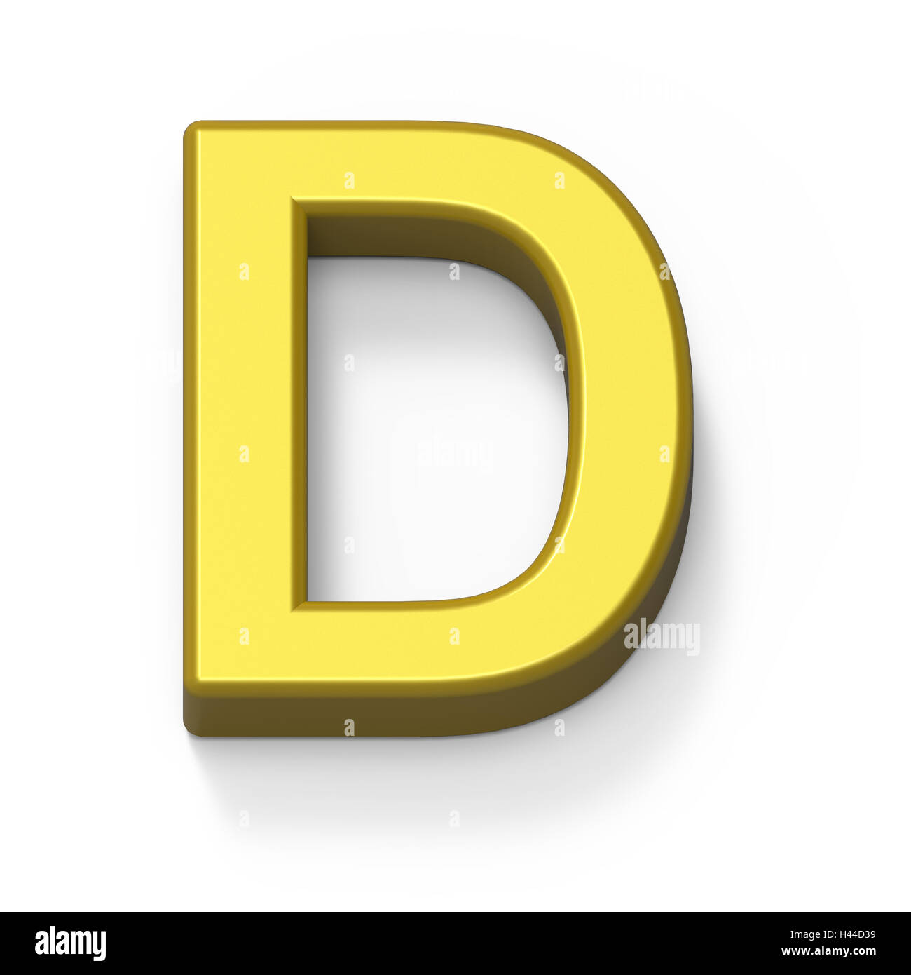 3d Matte gold font D, 3D rendering graphic isolated white background ...