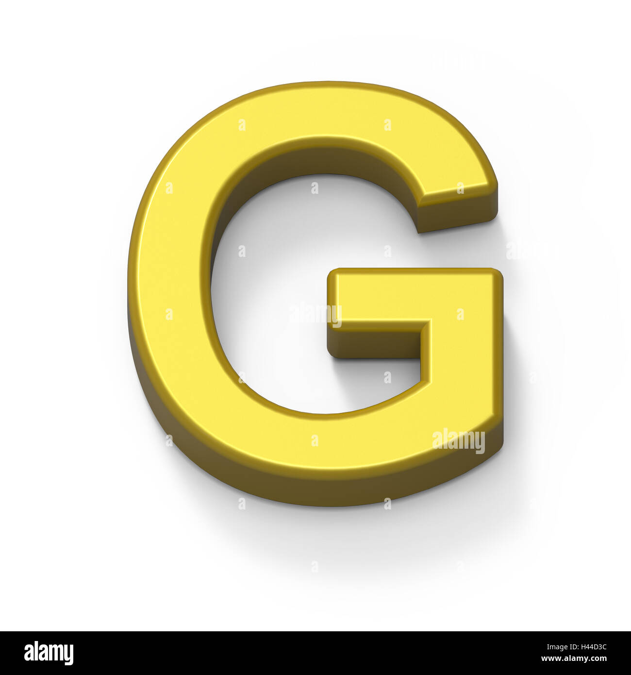 3d Matte gold font G, 3D rendering graphic isolated white background ...