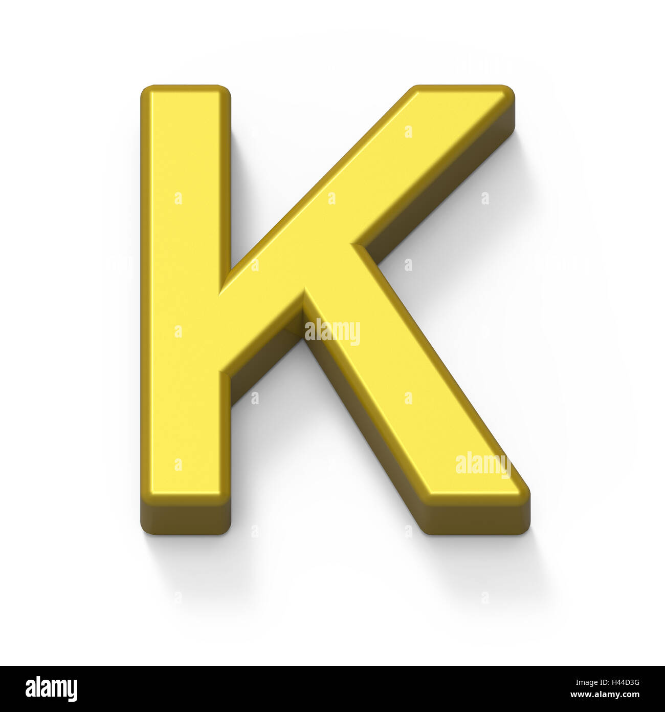 3d Matte gold font K, 3D rendering graphic isolated white background ...