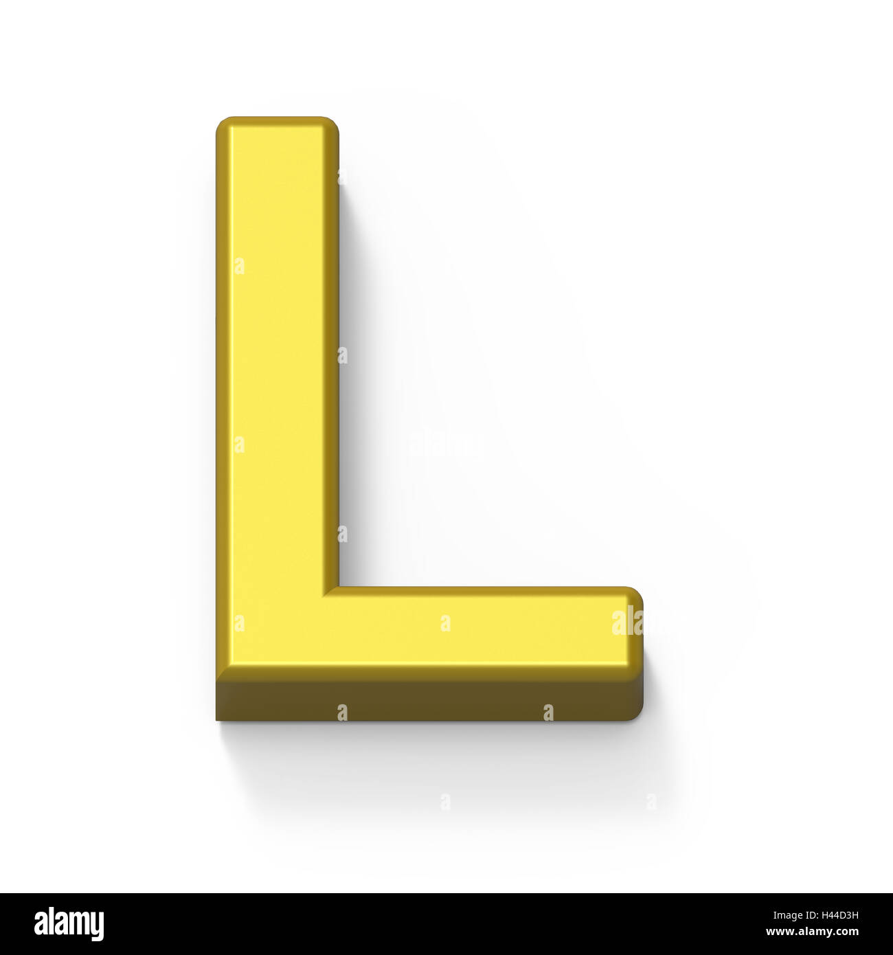 3d Matte gold font L, 3D rendering graphic isolated white background ...