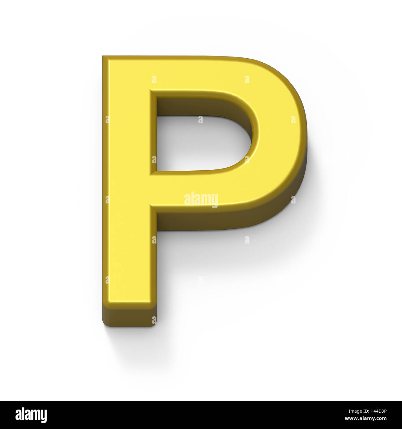 3d Matte gold font P, 3D rendering graphic isolated white background ...