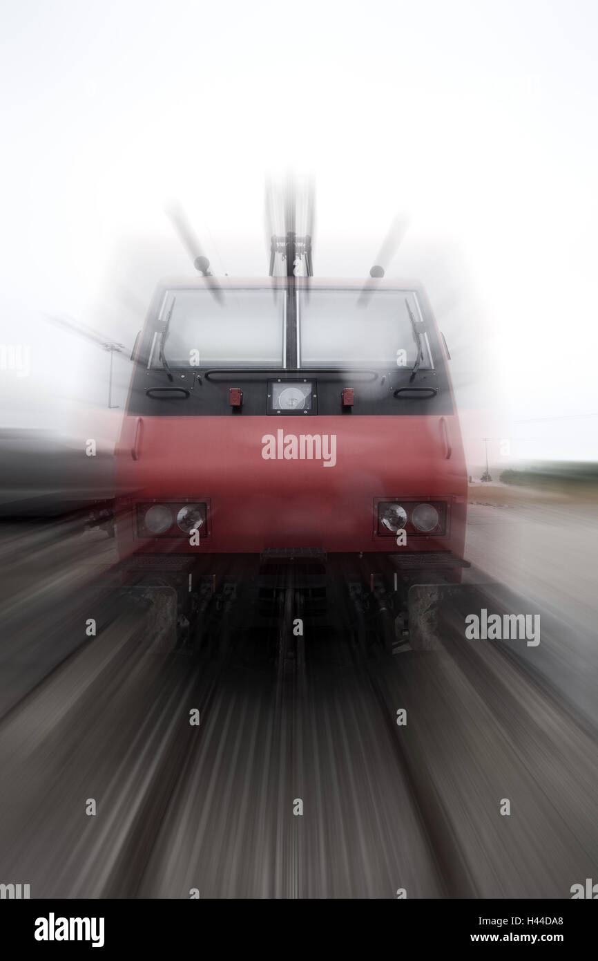 Moving electric locomotive Stock Photo - Alamy