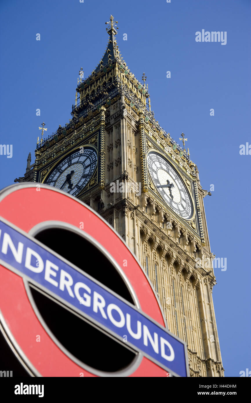 Big Ben, underground figure, London, England, Great Britain Stock Photo ...