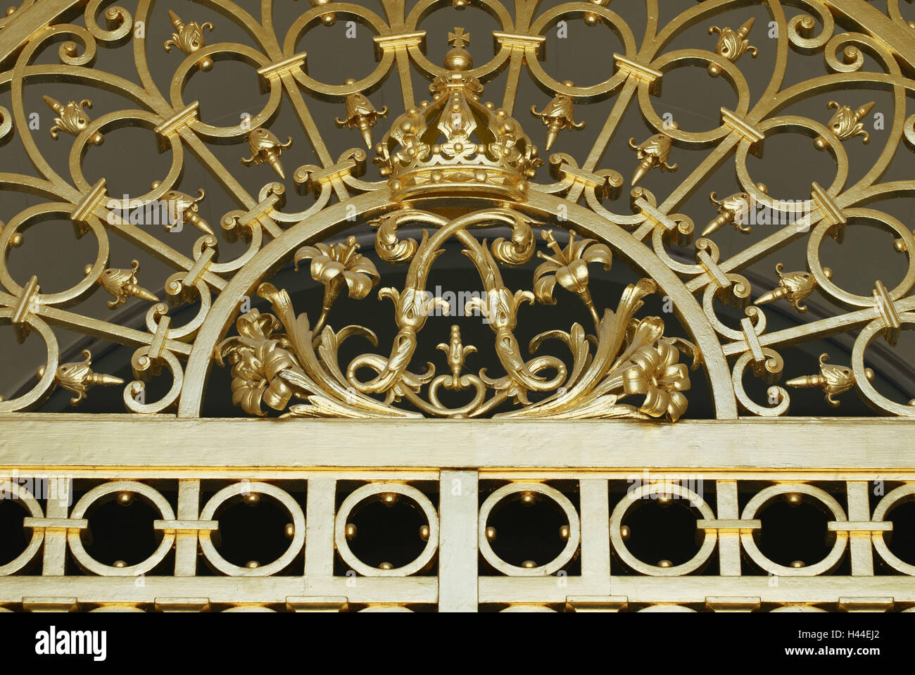 Grid, ornament, crown, orb, cross, gold, Germany, Bavaria, Upper ...