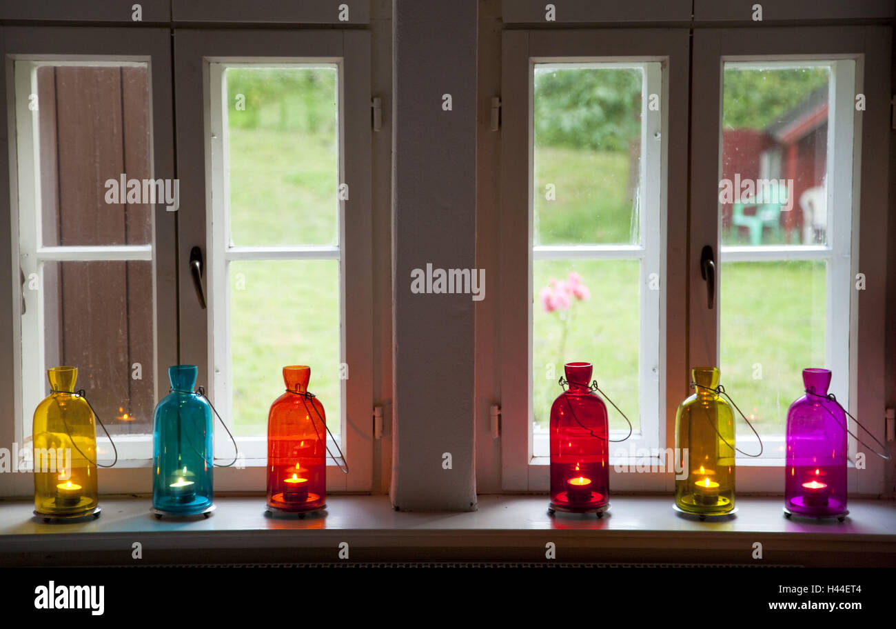 Window, tea warmer candles Stock Photo - Alamy