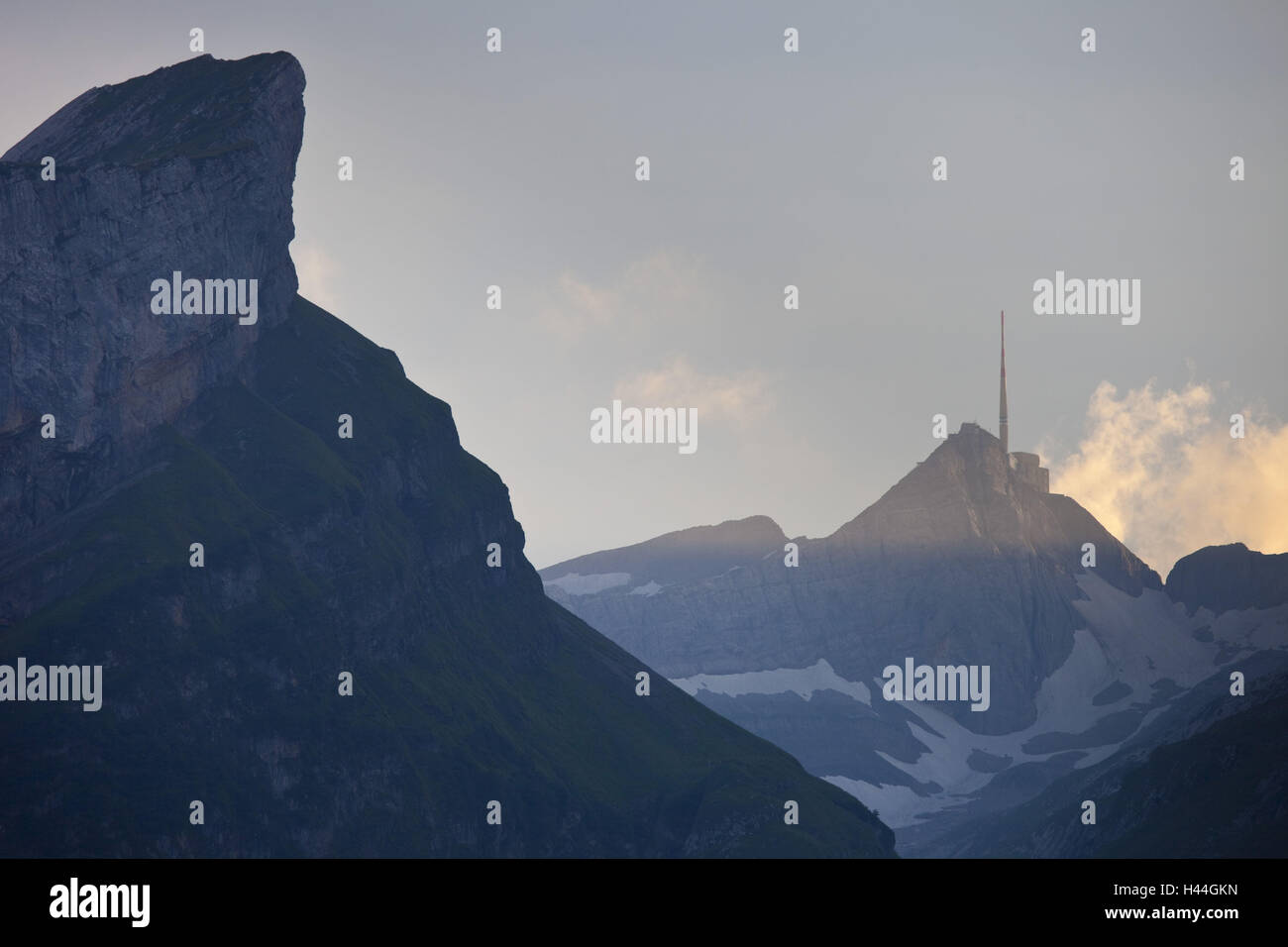Switzerland, Appenzell, Santis, aerial, cable car, summit Stock Photo ...