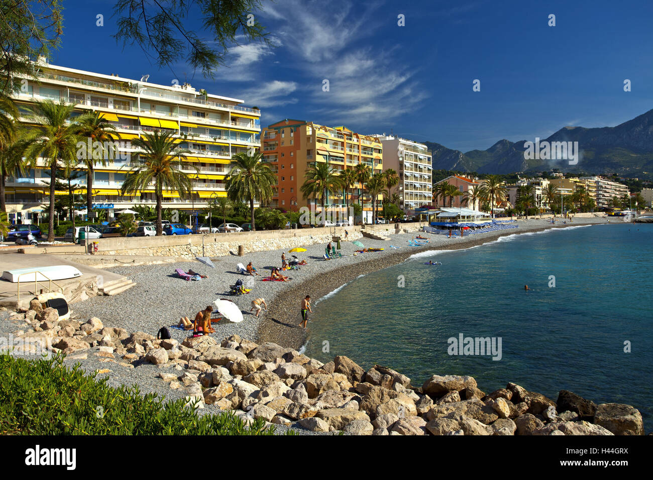 Europe, the South France, Monaco, Cap Martin, hotels, beach palms ...