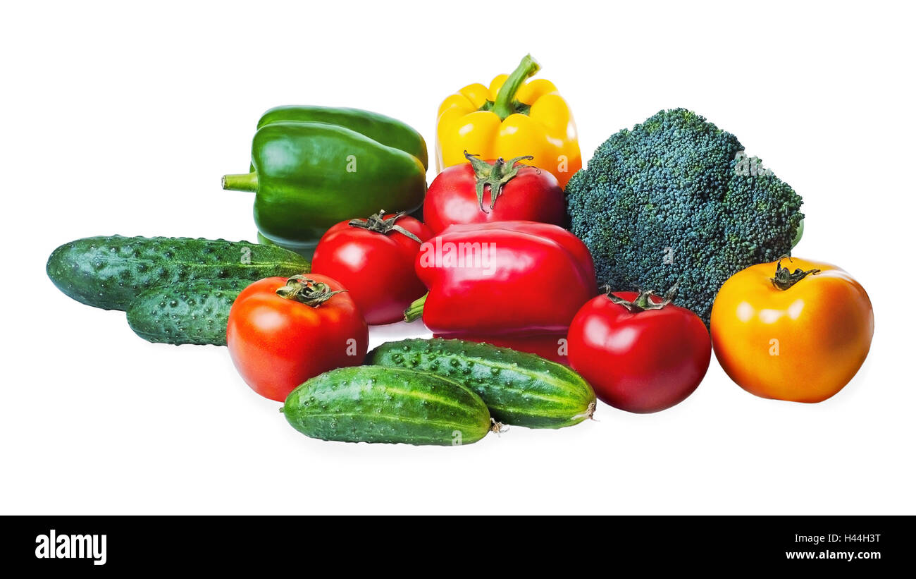 Set of vegetables isolated on a white background. Closeup Stock Photo ...