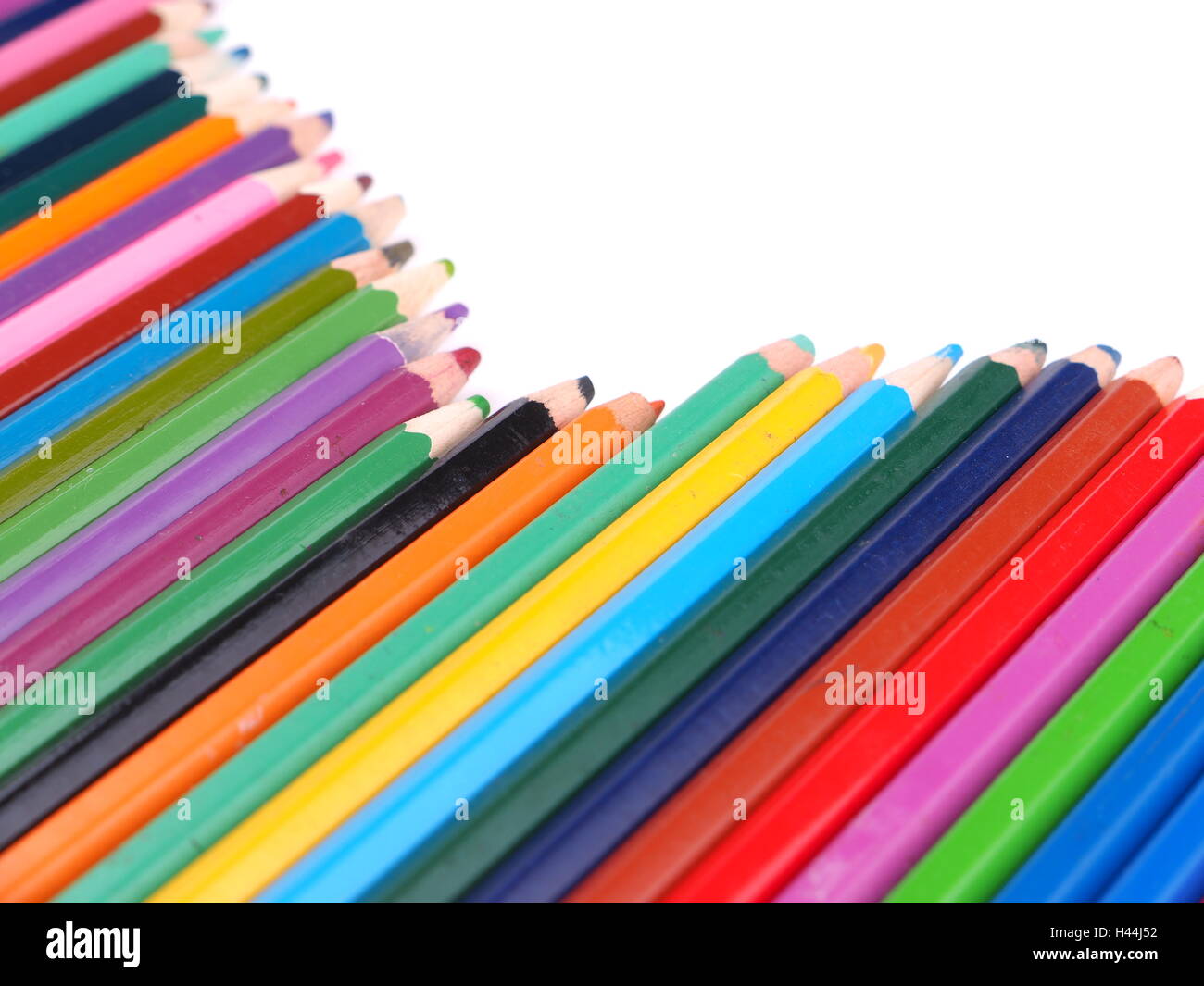 colored pencils on white background Stock Photo - Alamy