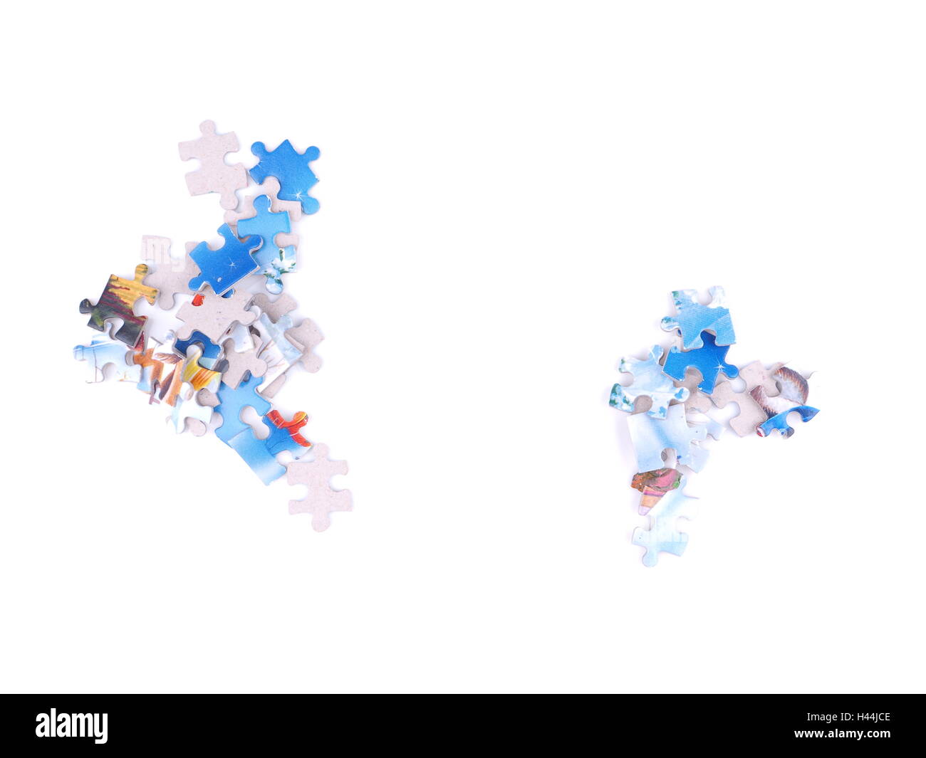 Puzzle on a white background Stock Photo - Alamy