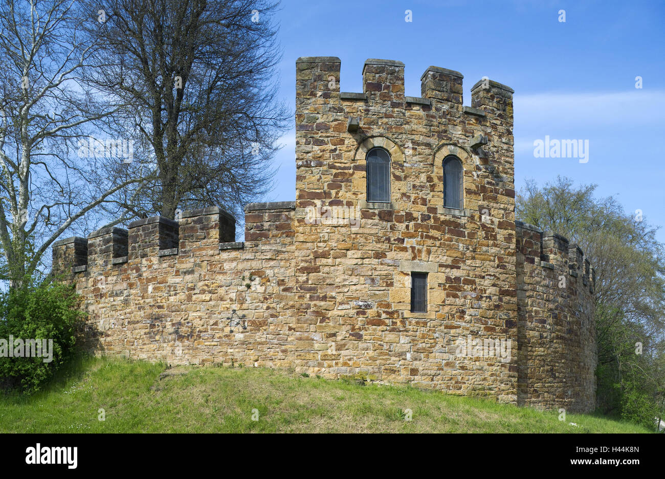 Germany, Baden-Wurttemberg, Köngen, fort, corner tower, Neckar ode wood ...