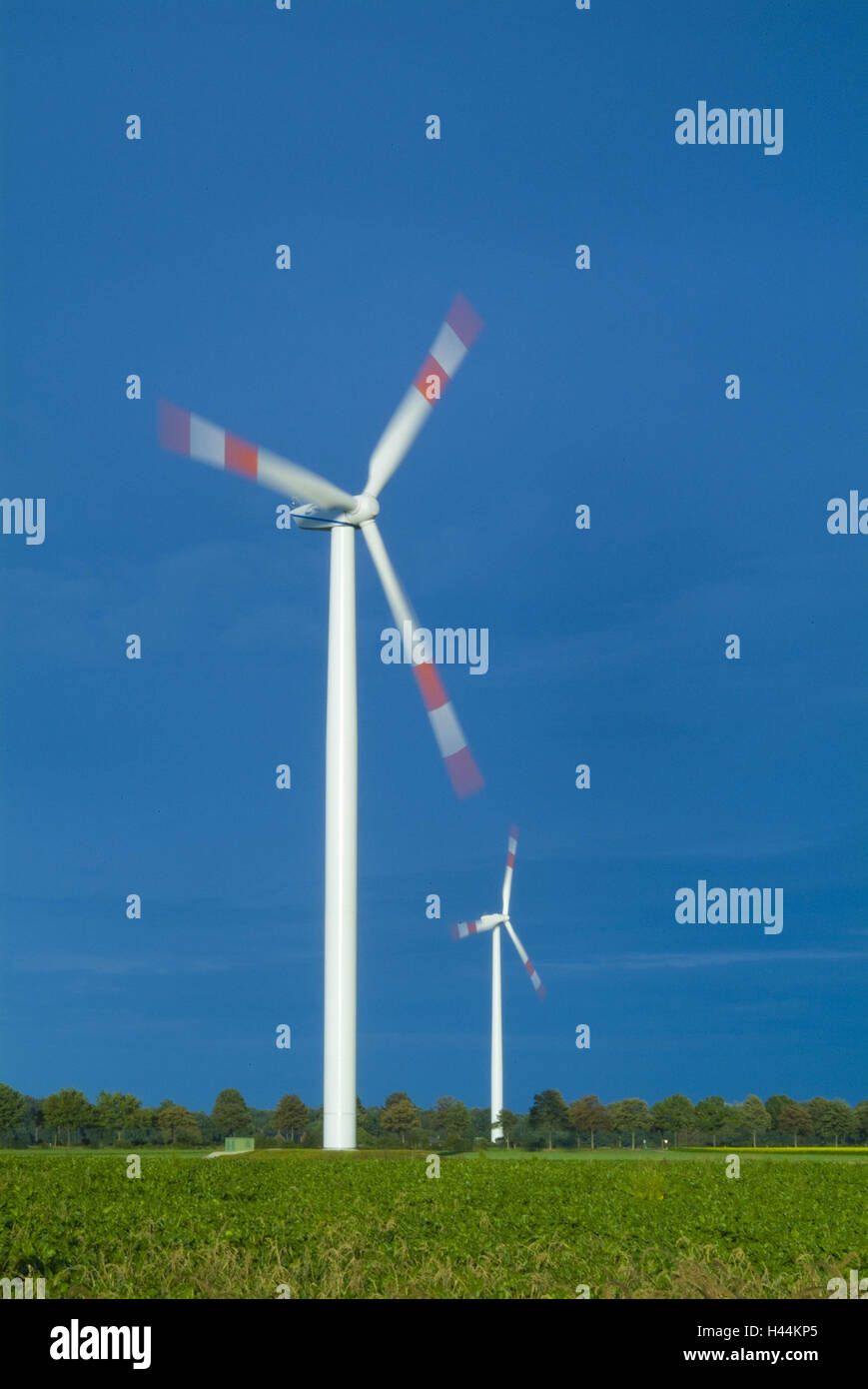 Scenery, wind turbines, motion, blur Stock Photo - Alamy
