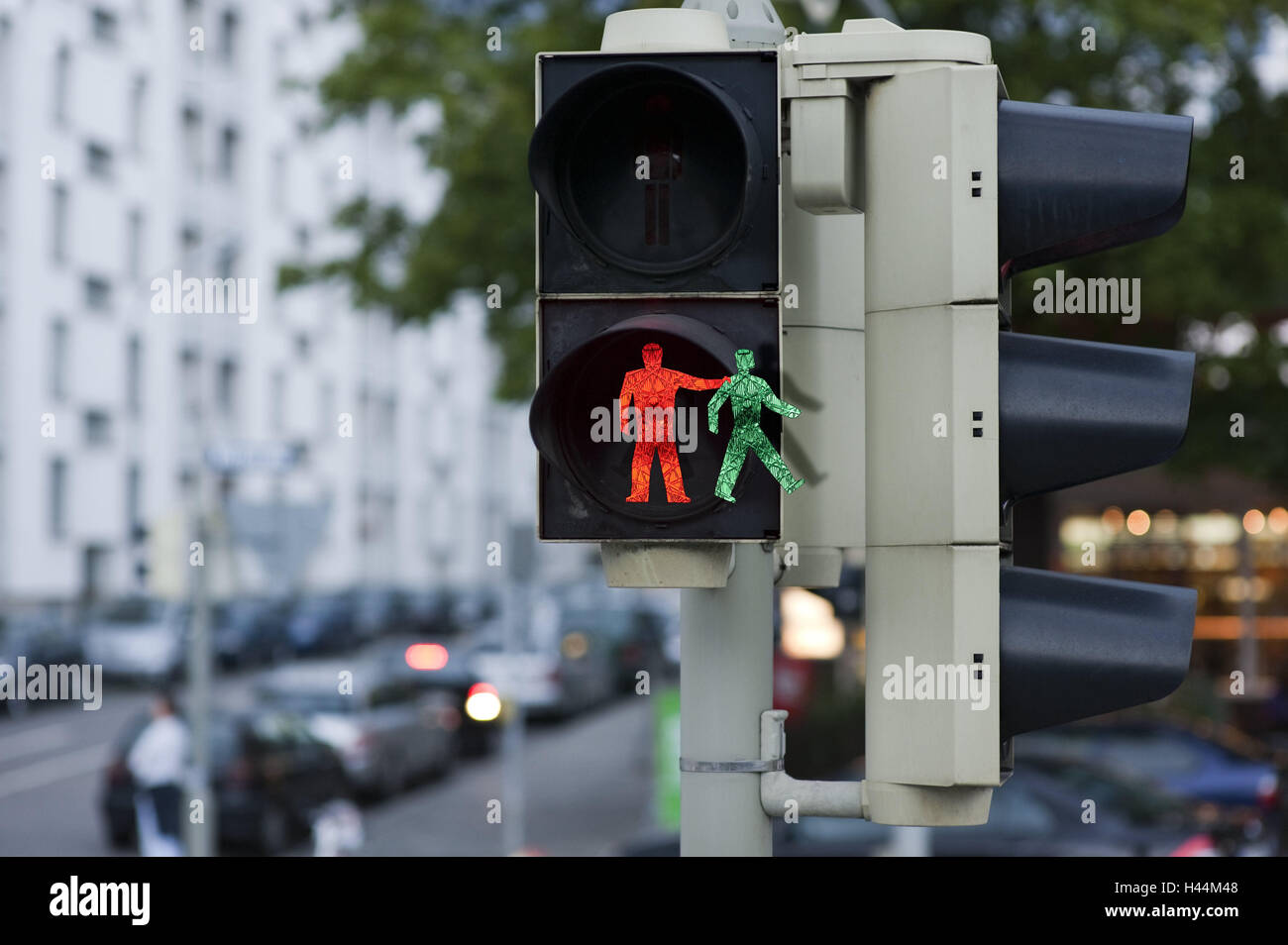 Pedestrian crossing light, traffic light little man, icon, stick, [M ...