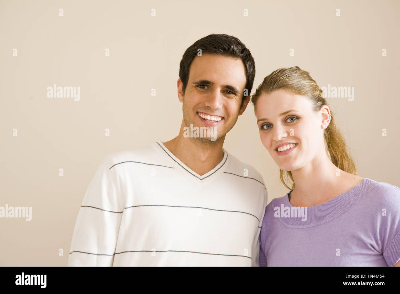 Couple, portrait, respect, smile, people, together, Inside, contently ...