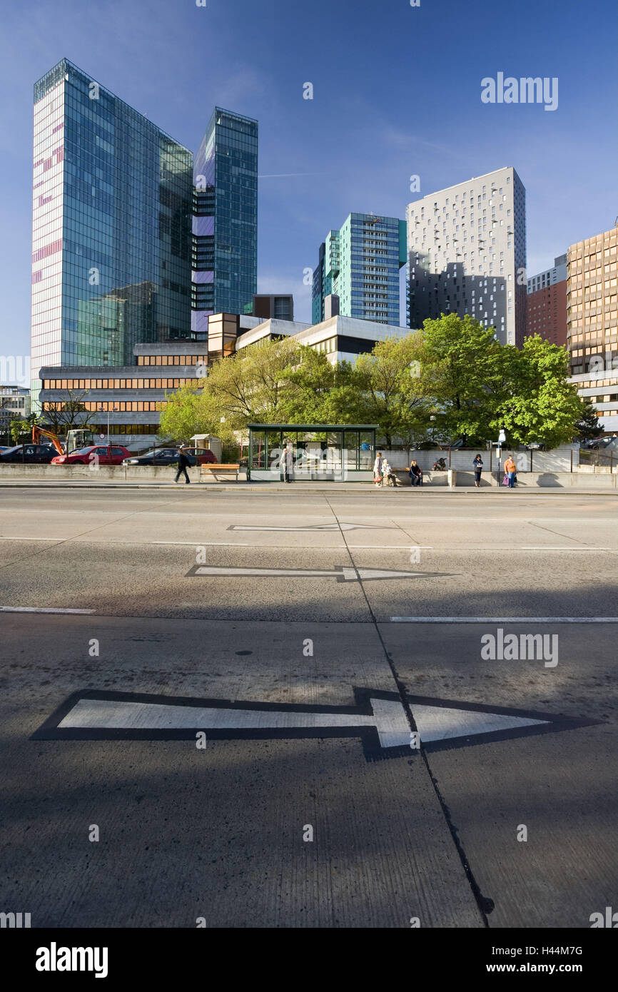 Austria, Vienna, town view, Viennese mountain, high rises, Twin Tower ...