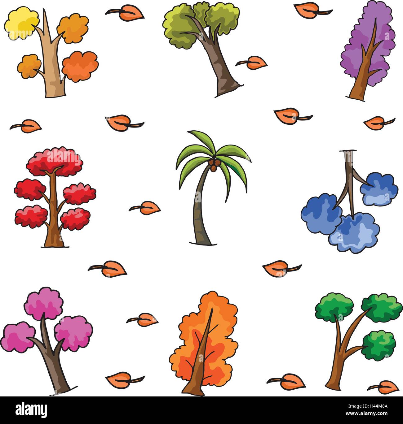 Set of various tree doodles Stock Vector Image & Art - Alamy