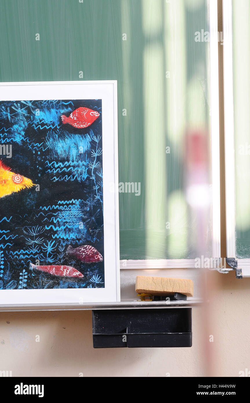 Blackboard, picture, sponge, art, lessons, Paul Klee Stock Photo - Alamy