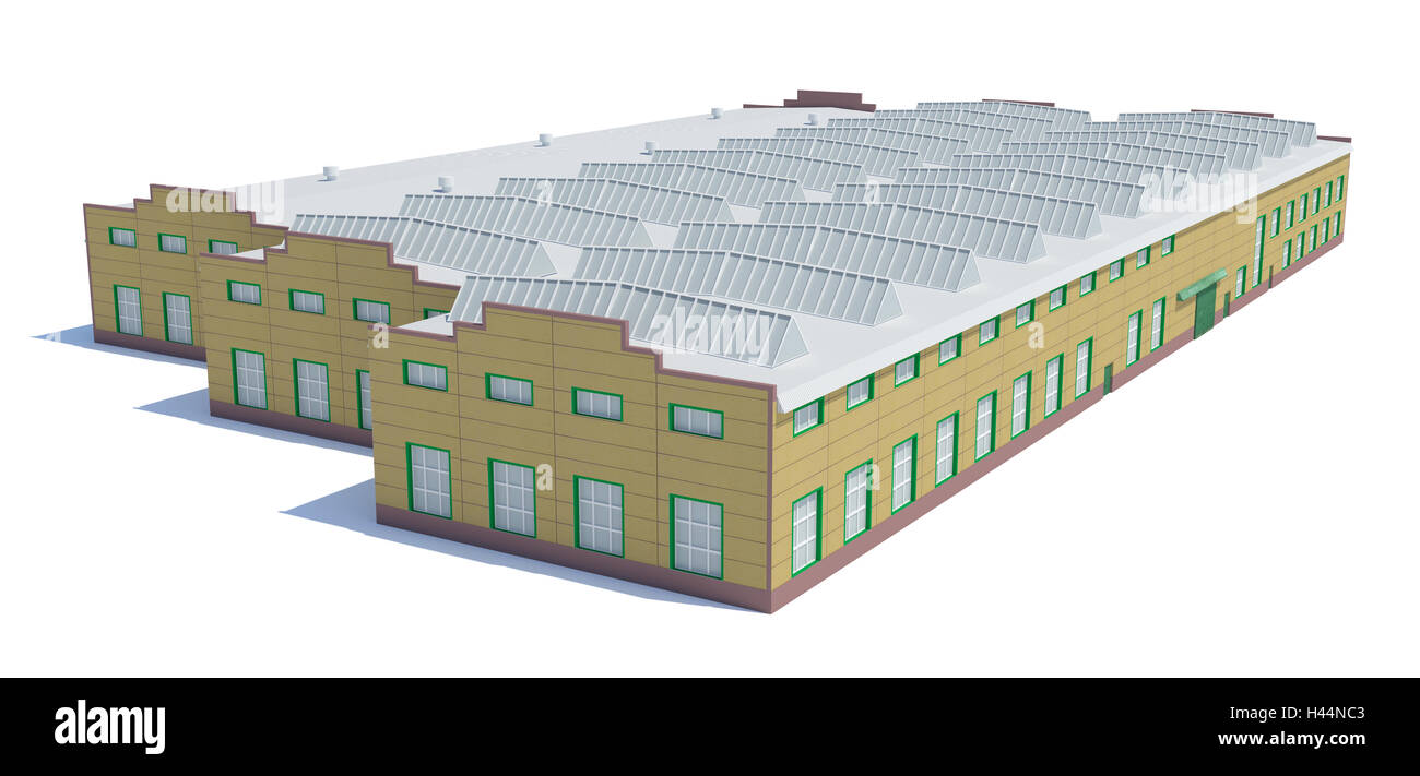 Hangar building. Isolated on white Stock Photo - Alamy