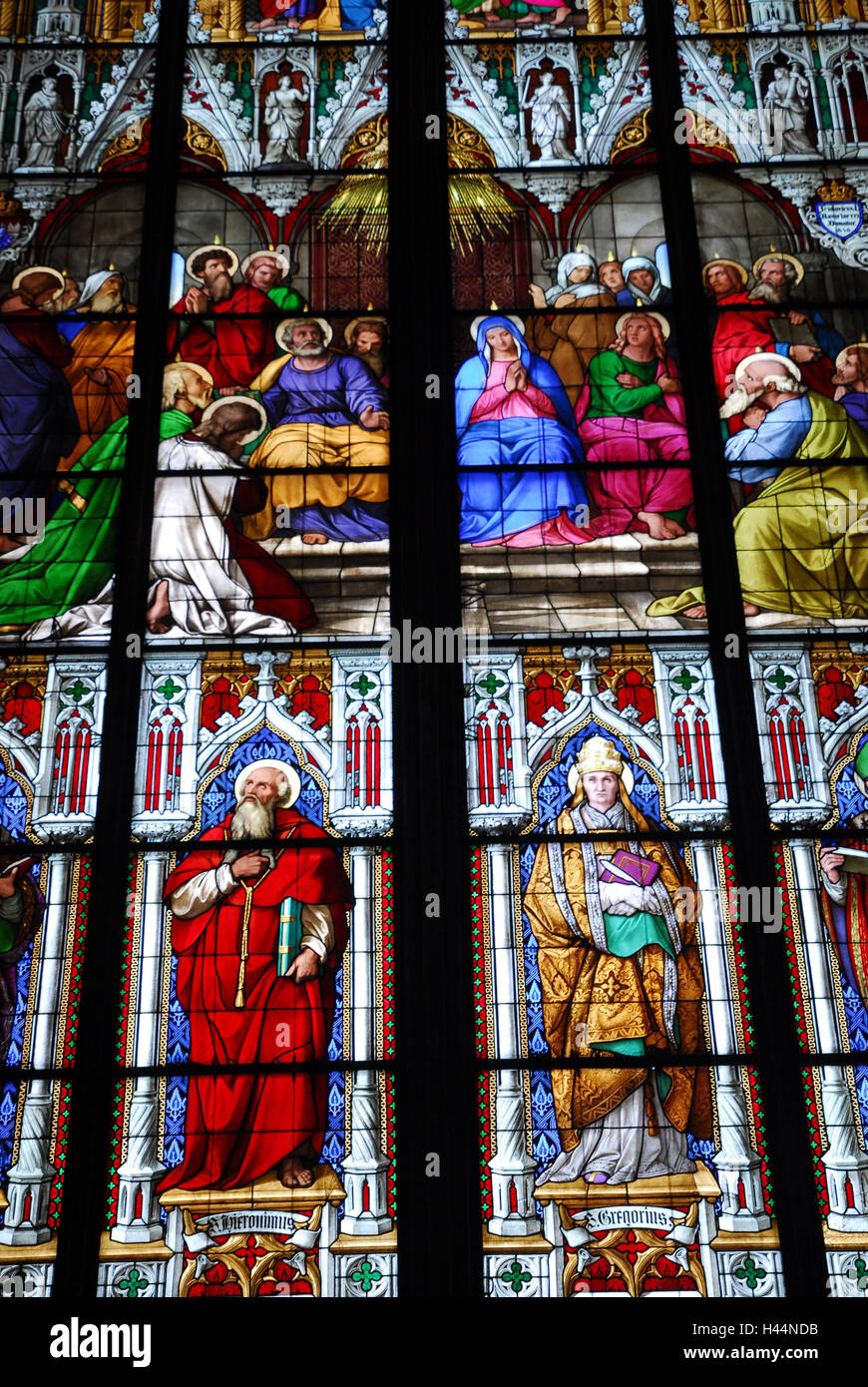 Cologne cathedral, church windows, detail Stock Photo - Alamy