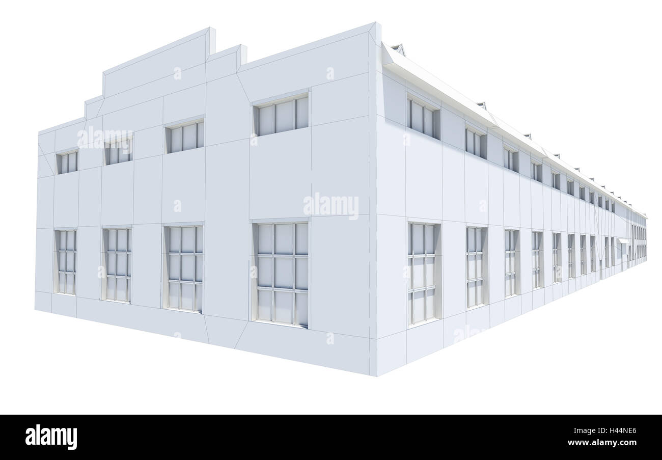 Hangar building. White wire-frame Stock Photo - Alamy