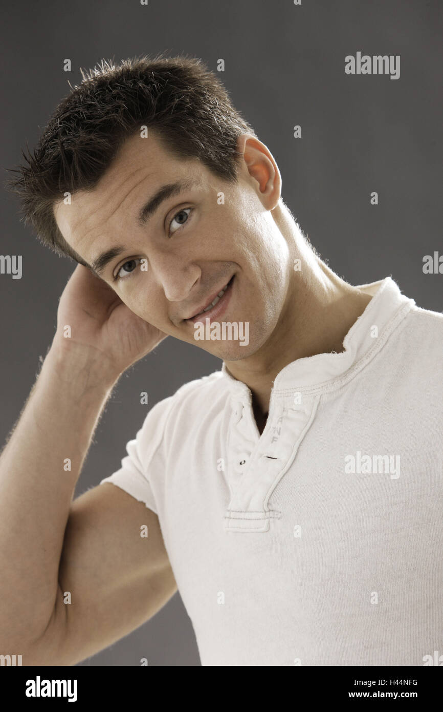 Man, young, doubtful, portrait Stock Photo - Alamy
