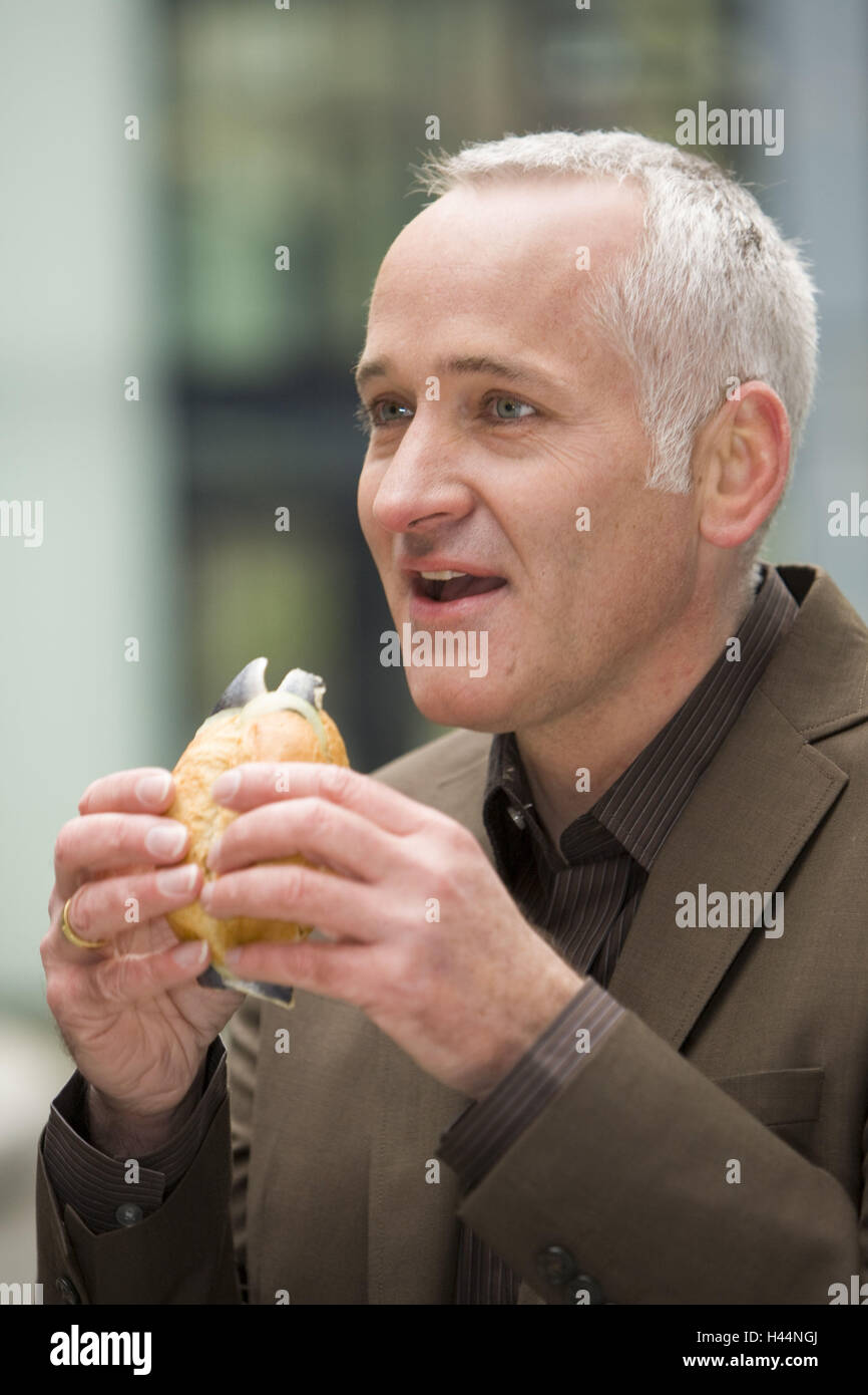 Lunch break, midday food, businessman Stock Photo - Alamy