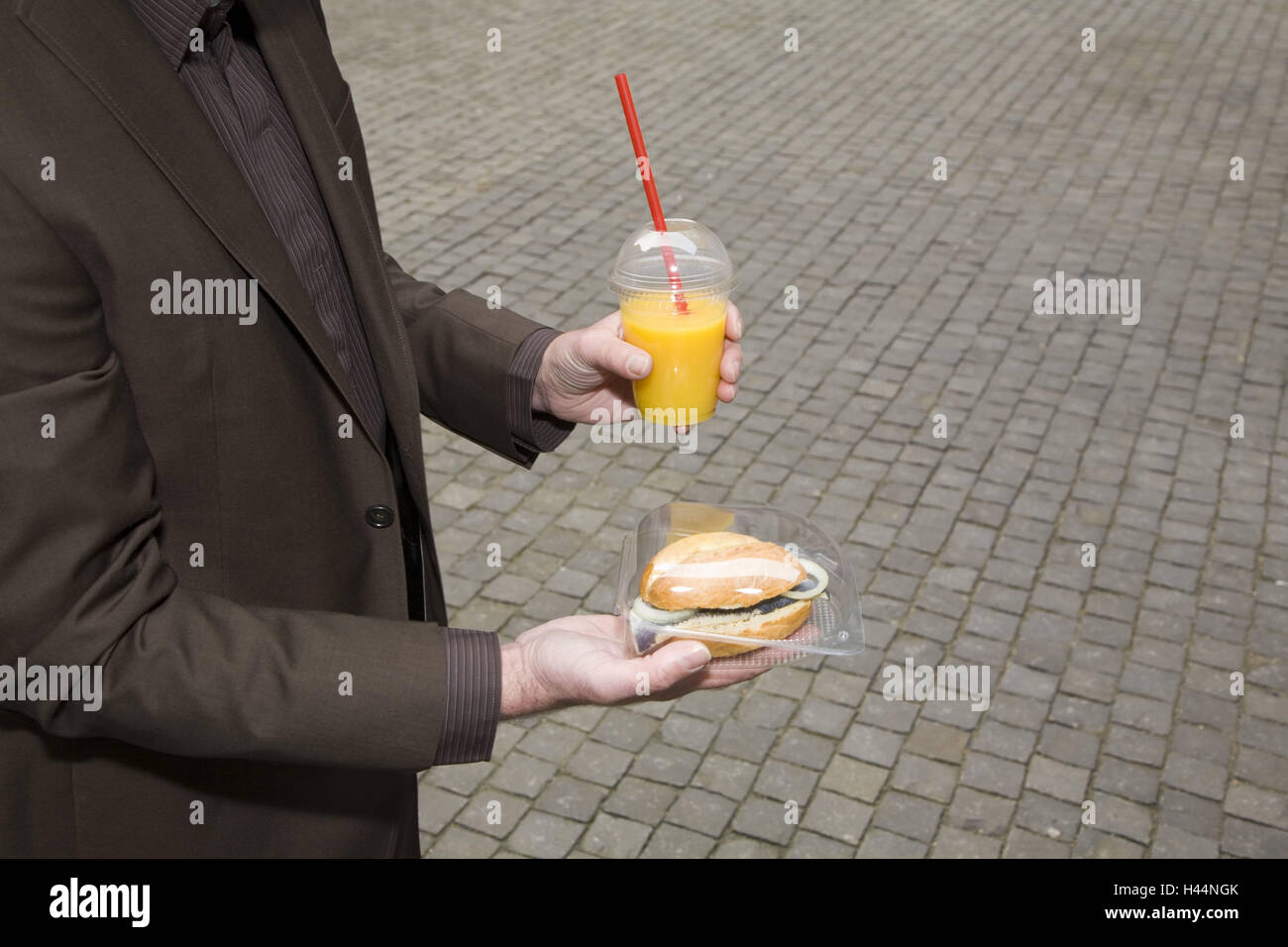 Lunch break, midday food, businessman Stock Photo - Alamy