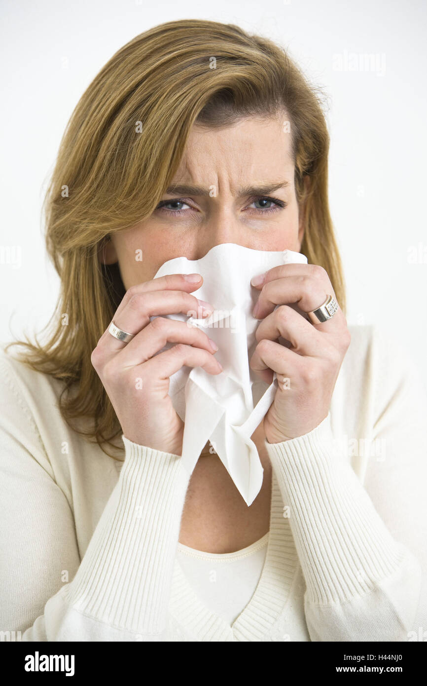 Woman coryza handkerchief hi-res stock photography and images - Alamy