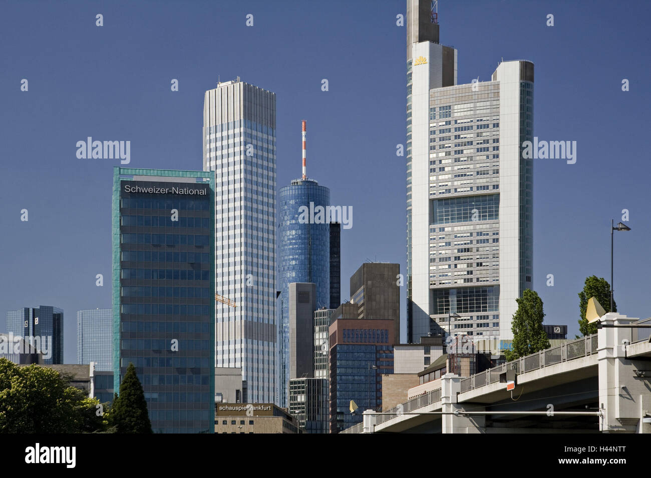 Germany, Hessen, Frankfurt on the Main, bank fourth, high rises, town ...