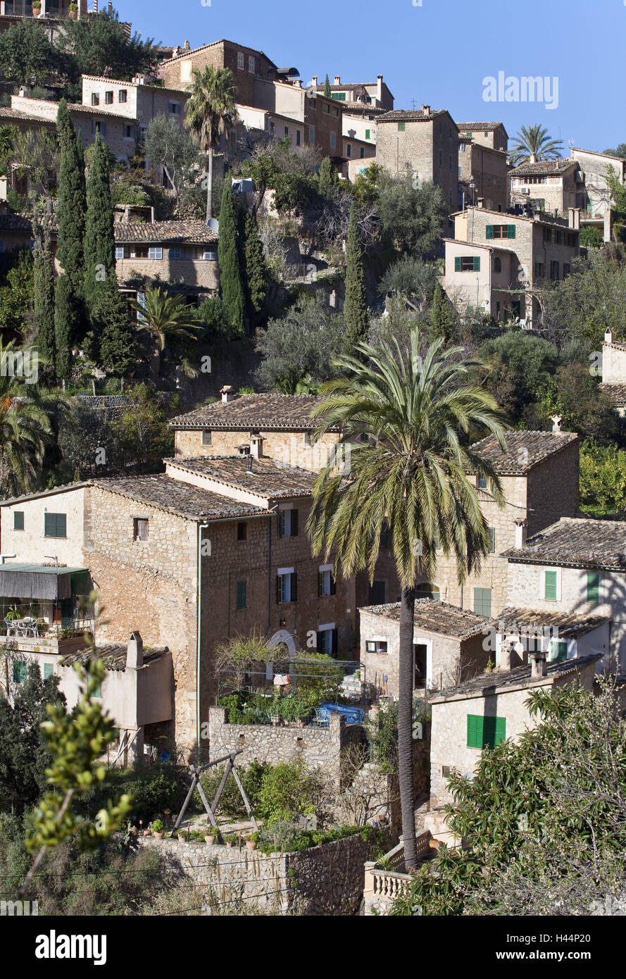 Spain, the Balearic Islands, island Majorca, Deia, town view, houses ...