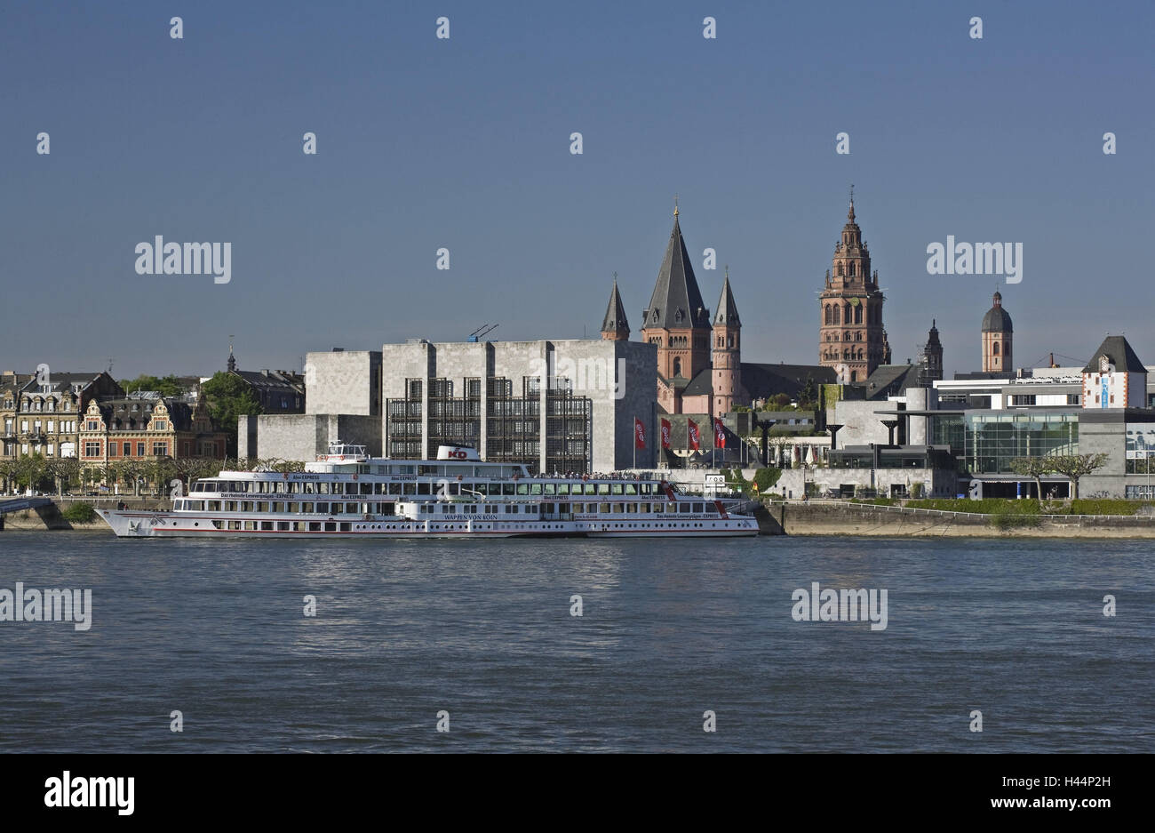 Germany, Rhineland-Palatinate, Mainz, town view, cathedral, Rhine gold ...