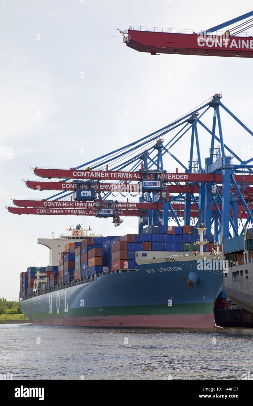 Germany, Hamburg, container port, container ship Stock Photo - Alamy