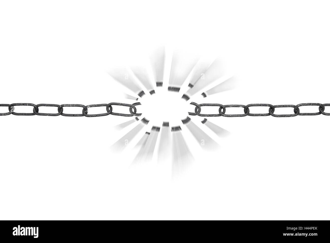 Torn iron chain, cut-out Stock Photo - Alamy