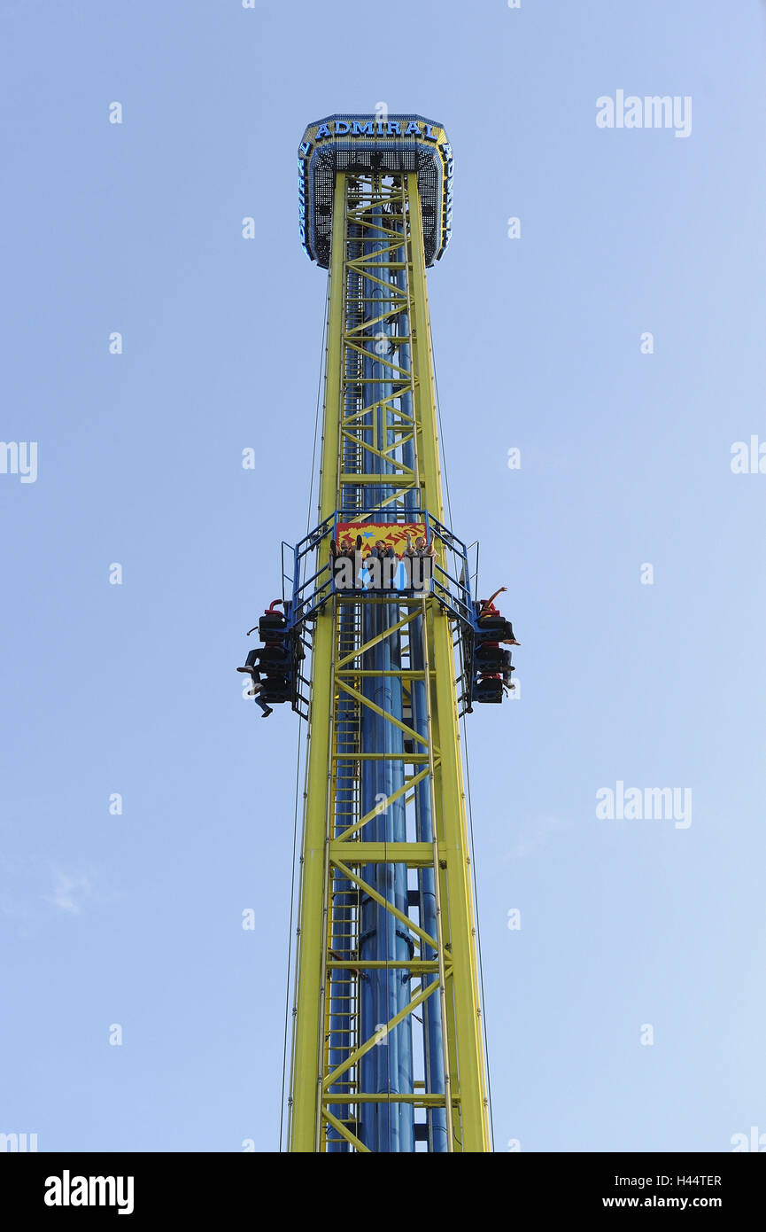 Austria, Vienna, Prater, person, Freefall Tower, Space Shot Stock Photo ...