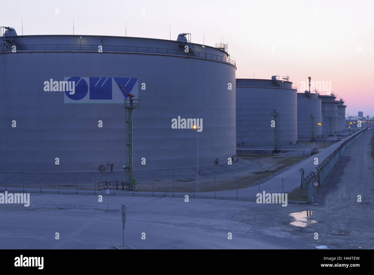 Vienna, Austria, Schwechat, refinery, dusk Stock Photo - Alamy