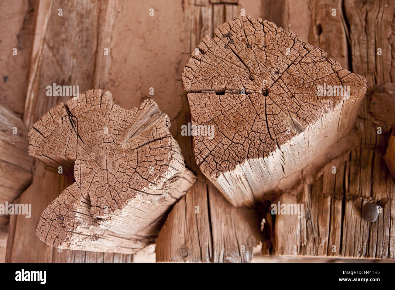 wooden hut, strains, construction method, medium close-up, the USA ...