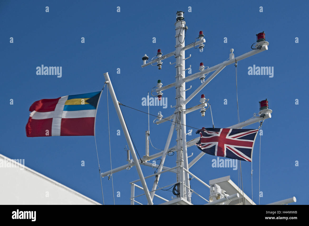 Ship, masts, flags Stock Photo - Alamy