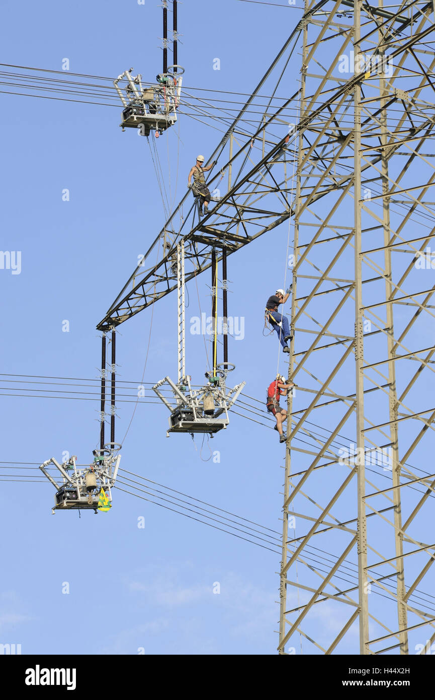 Power supply line, detail, electrician Stock Photo - Alamy