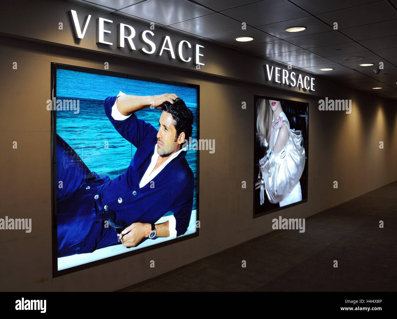 Poster, advertisement, Versace, man, woman Stock Photo - Alamy