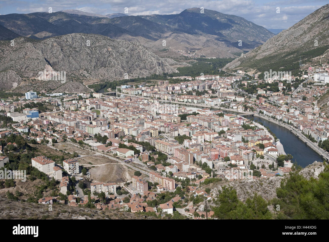 Turkey, Black Sea region, Amasya, town overview Stock Photo - Alamy