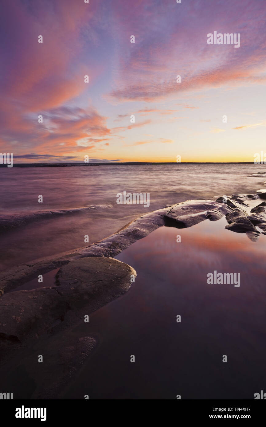 Canada, Ontario, Lake Huron, North Channel, St. Joseph, shore, rock ...