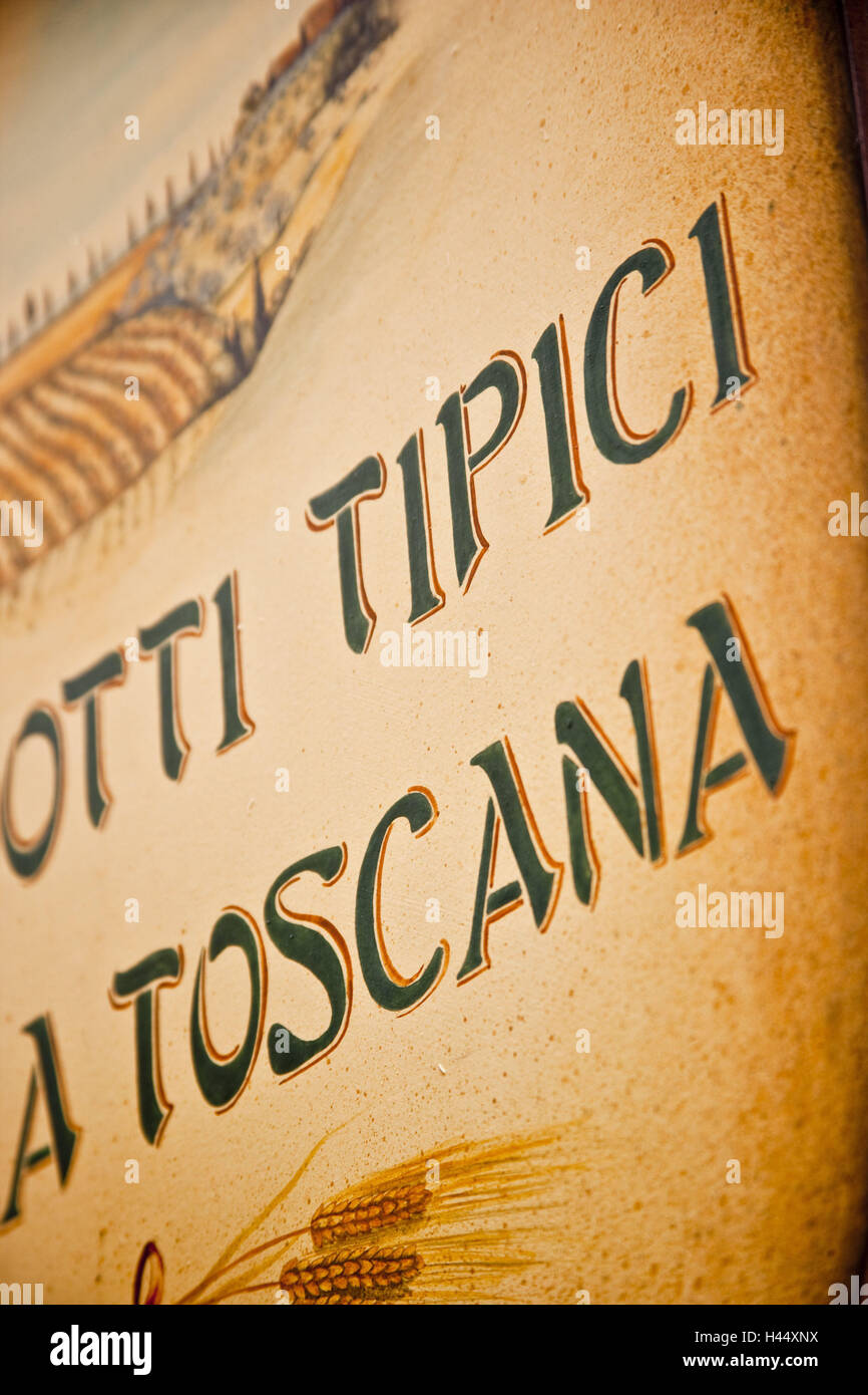 Tuscany, stroke, Toscana, Italy, outside wall, wall, figure font ...
