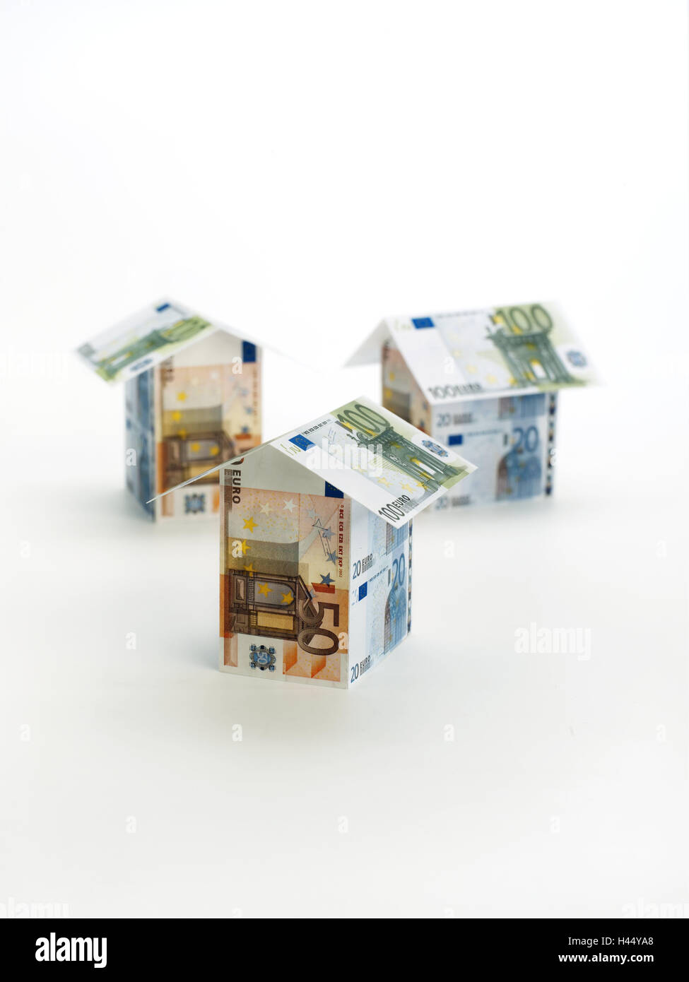 Banknotes, house form, icon, building of a house, small house, houses ...