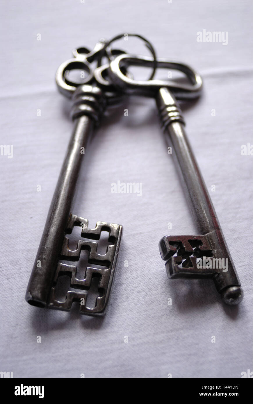 Keys, old, cloth, lie, enclose beard key, forged, two, largely ...