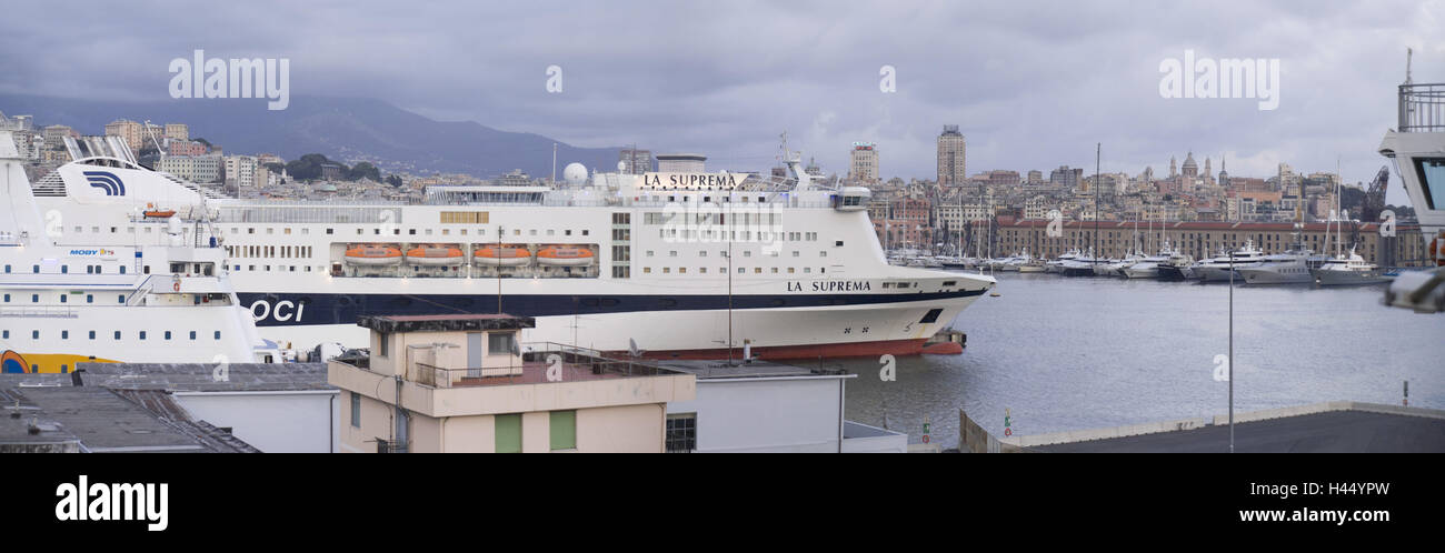 Italy, Genoa, harbour, ferry Stock Photo - Alamy