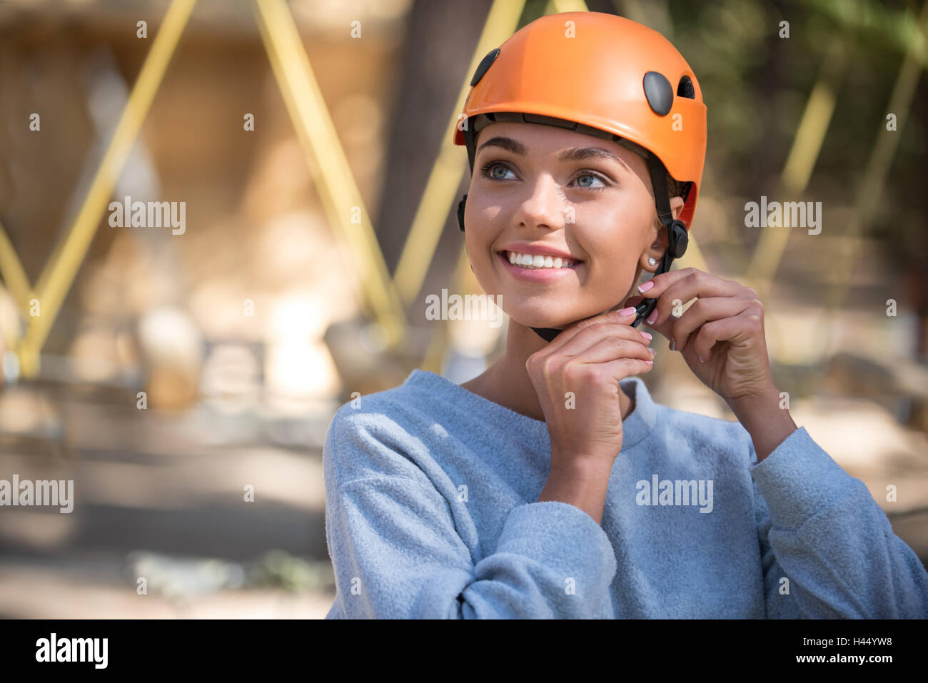 Nice happy woman smiling Stock Photo - Alamy