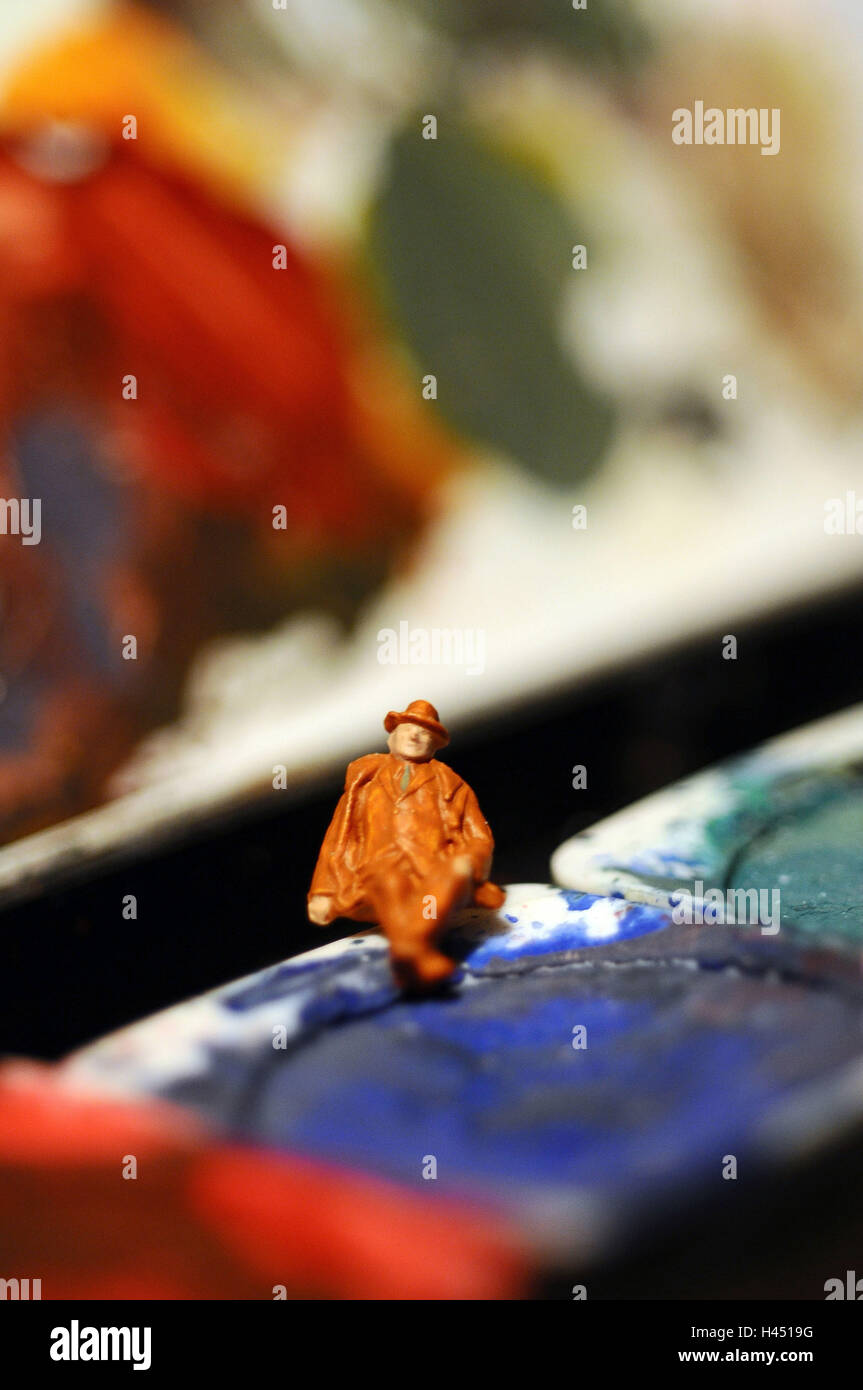 Man, miniature, watercolour Stock Photo - Alamy