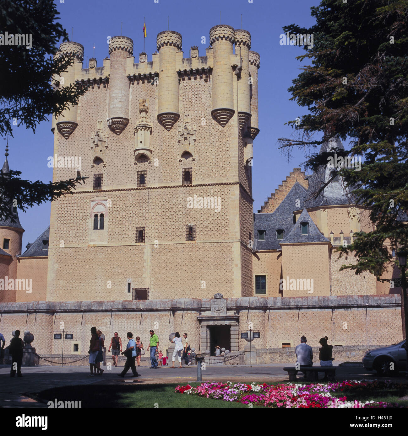 Spain, Castilla Y Leon, Segovia, Alcazar, hill, castle, fortress, lock ...