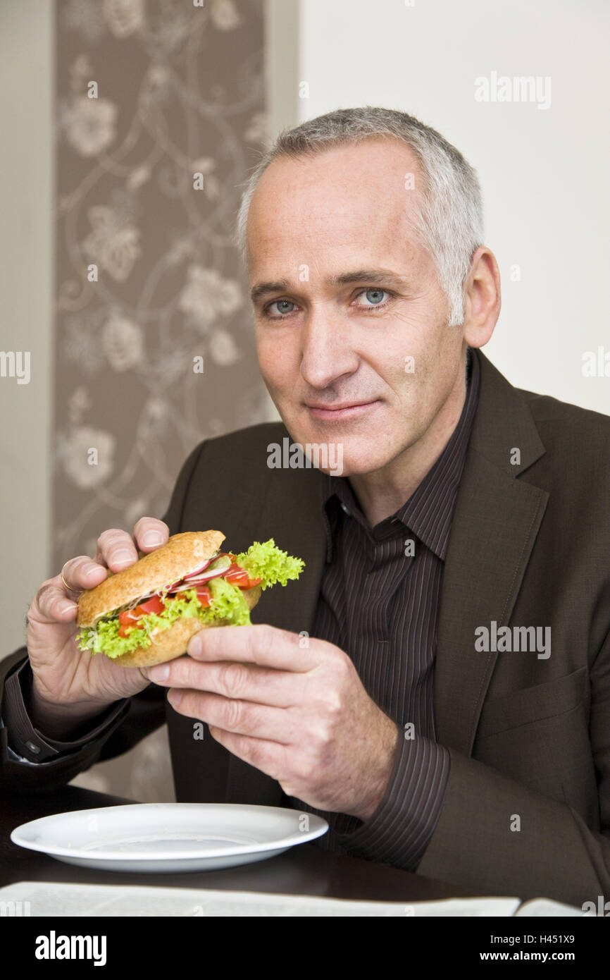 Cafe, man, snack Stock Photo - Alamy