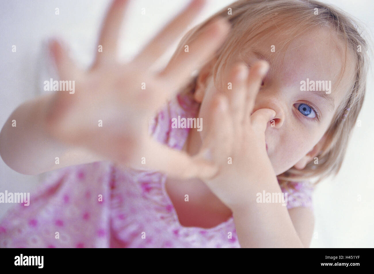 Girl, cheeky, gesture, "long nose", portrait, person, child, infant ...